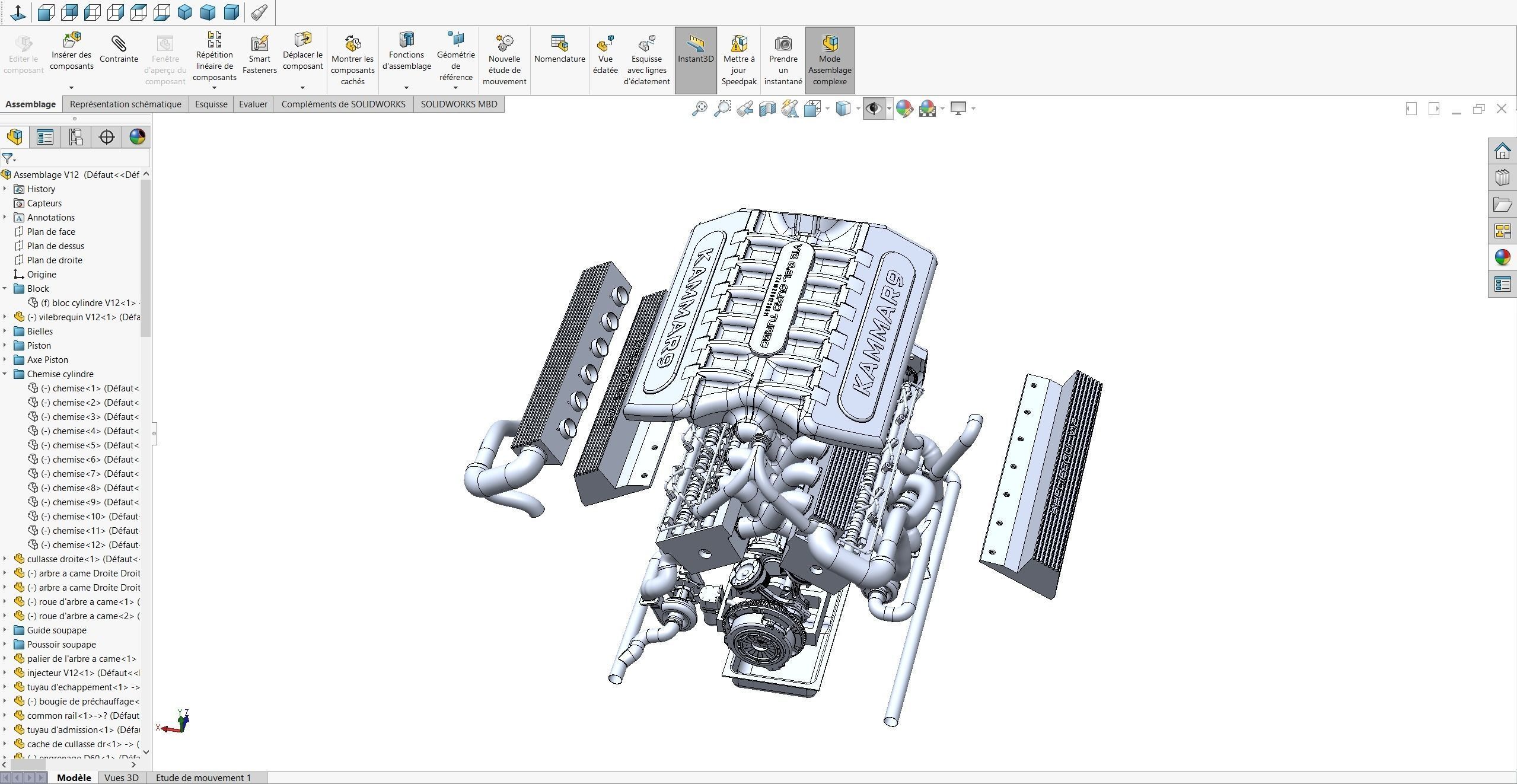 V12 Engine Model with native file Solidworks 3D model | CGTrader