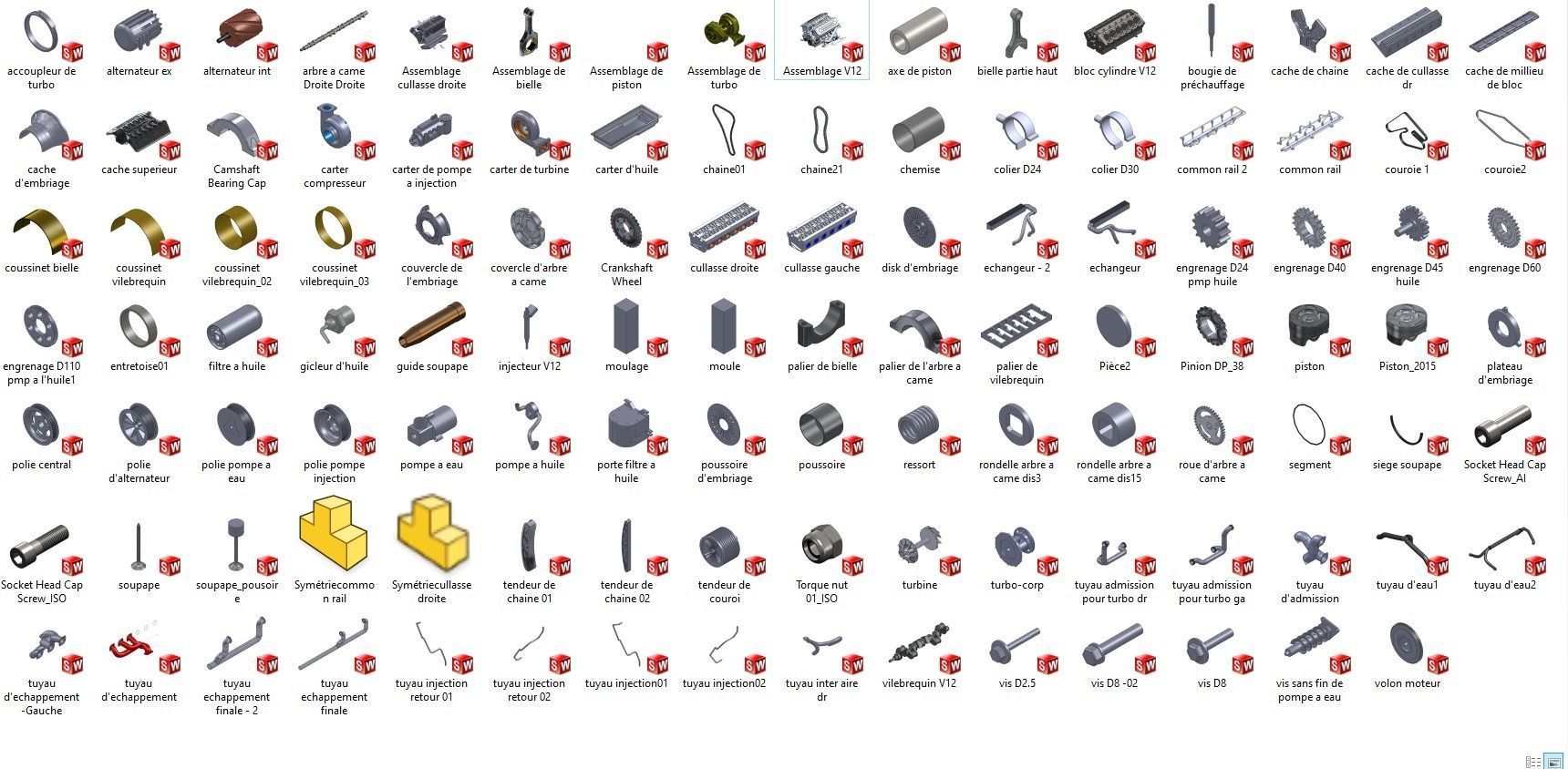 V12 Engine Model with native file Solidworks 3D model | CGTrader