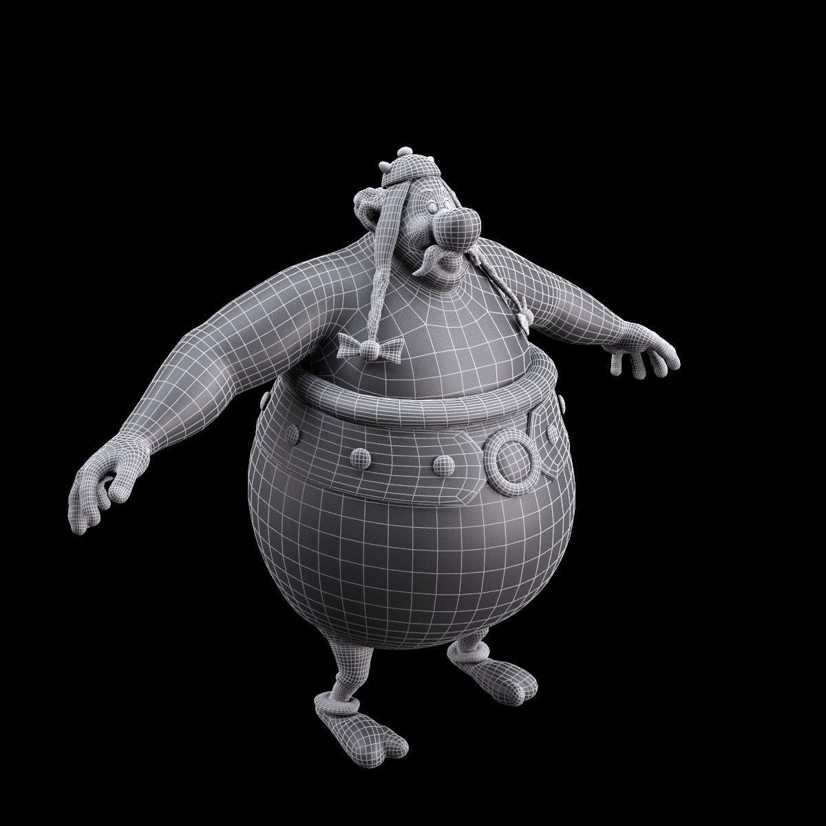 3D model Obelix Low Poly with 4k Texture and Displacement map VR / AR ...