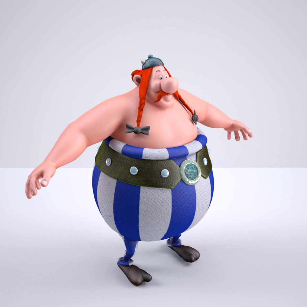 3D model Obelix Low Poly with 4k Texture and Displacement map VR / AR ...