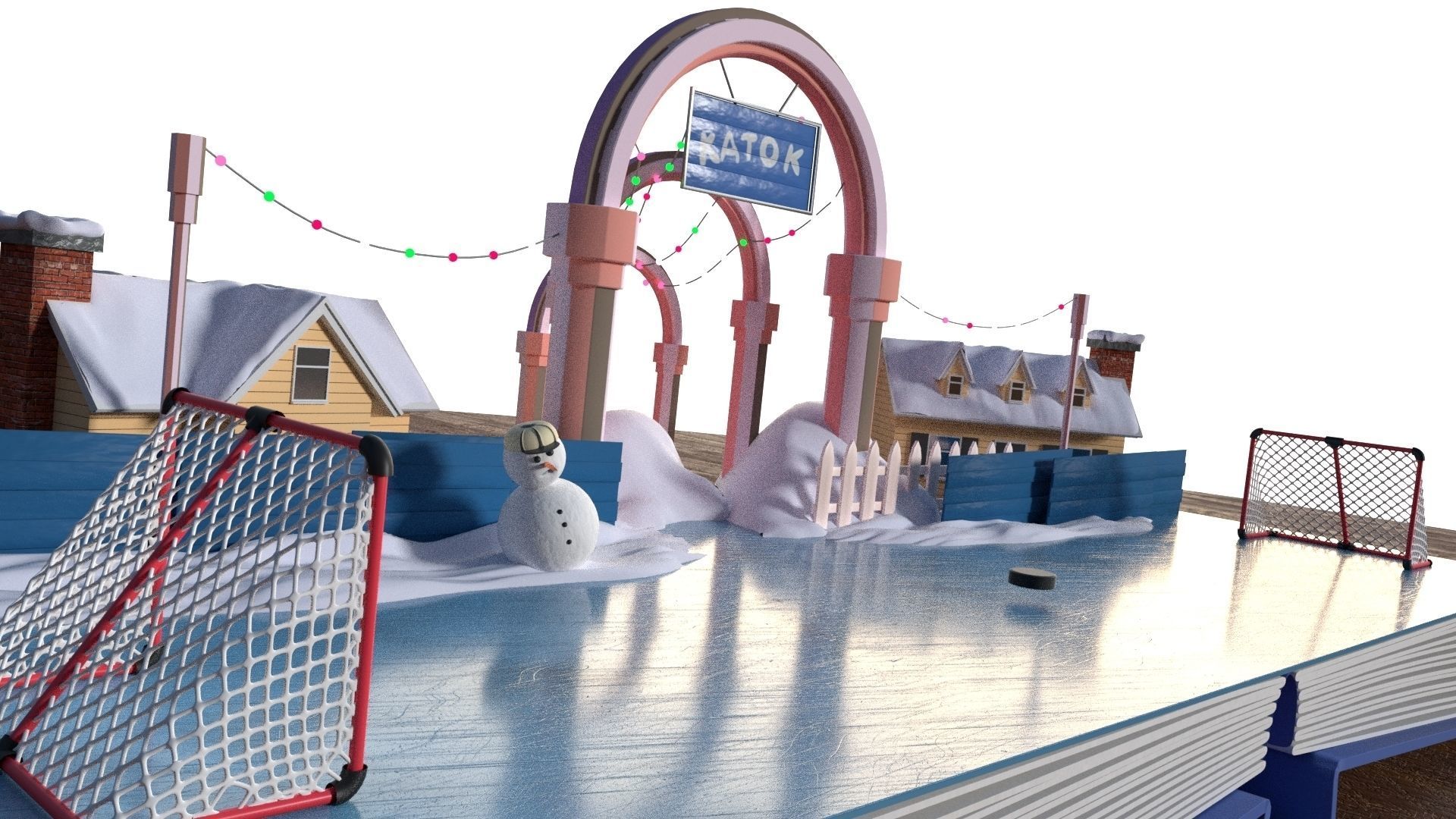 Cartoon ice rink 3D Model FBX BLEND | CGTrader.com