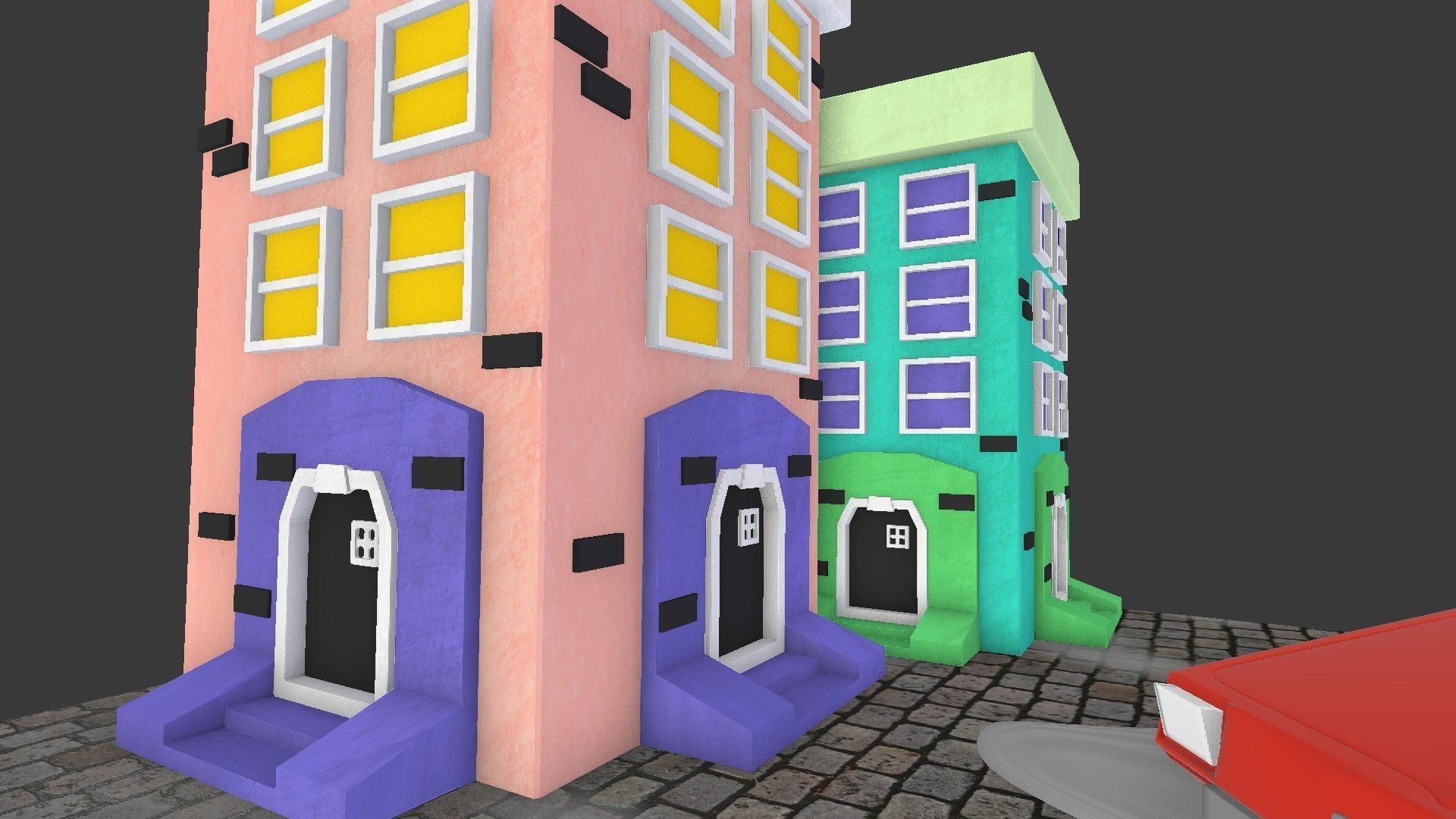 Cartoon street 3D model | CGTrader