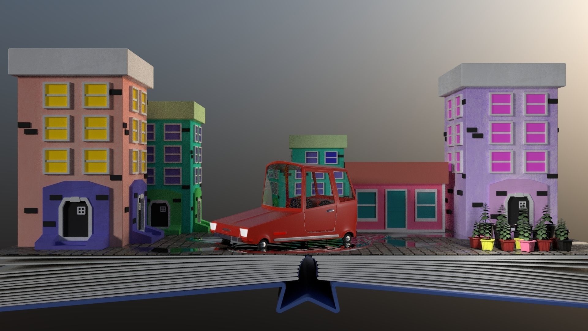 3D Cartoon street architectural | CGTrader