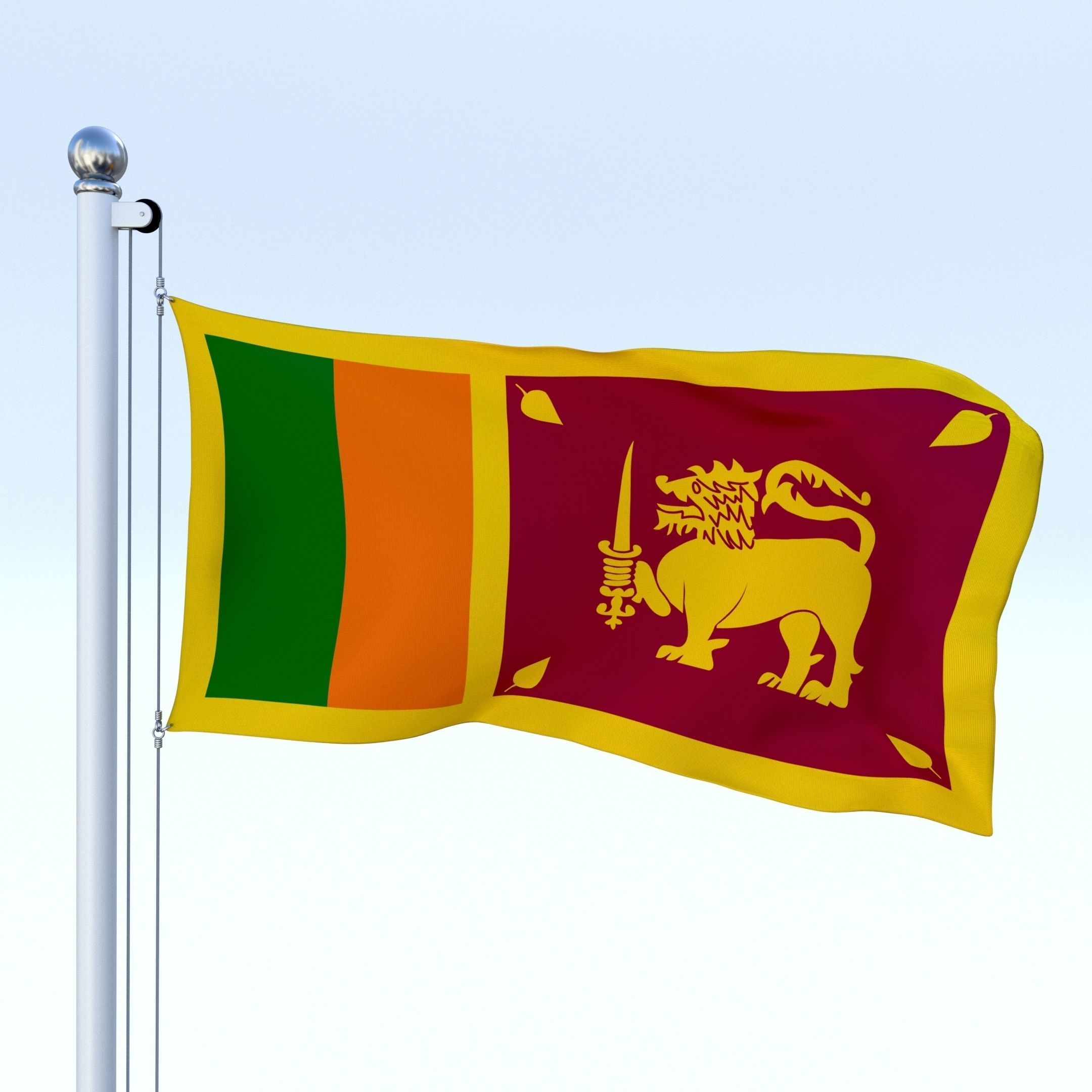 3D model Animated Sri Lanka Flag VR / AR / low-poly animated | CGTrader