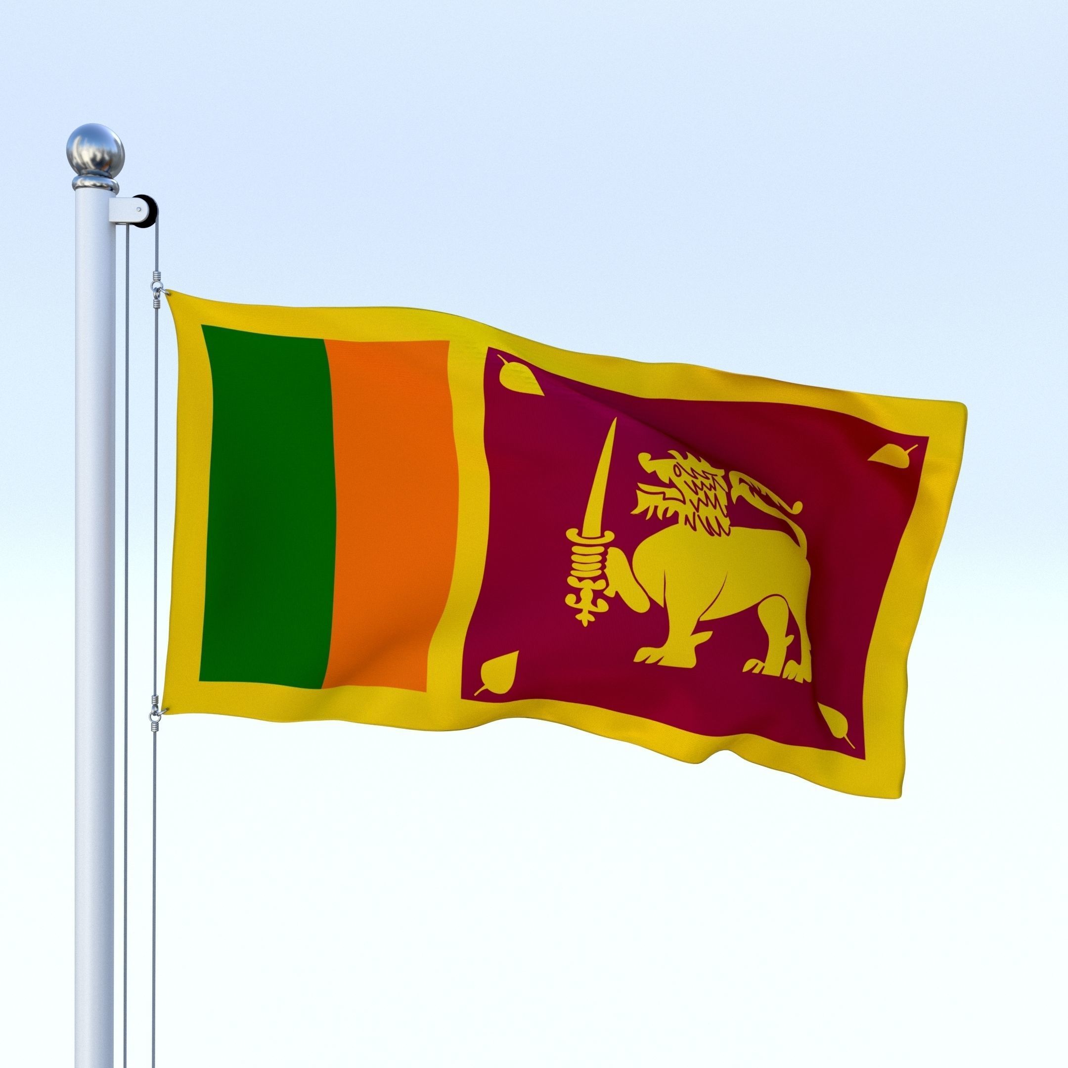 3D model Animated Sri Lanka Flag VR / AR / low-poly animated | CGTrader