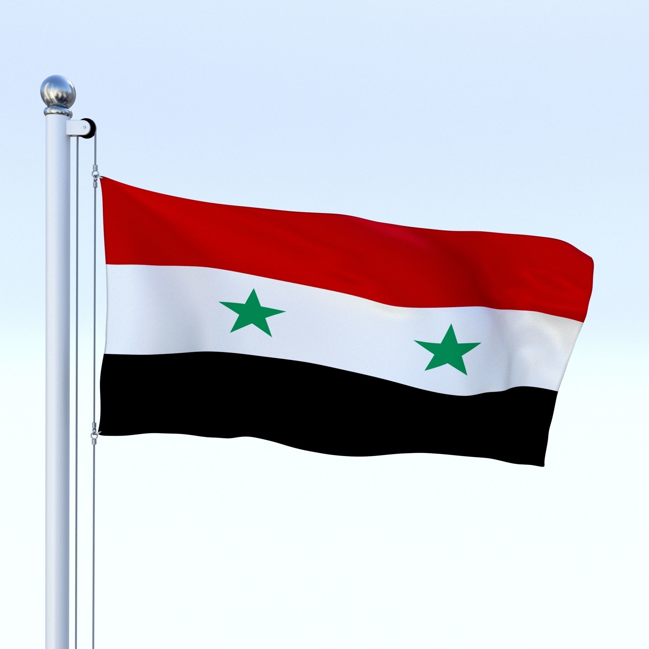 3D model Animated Syria Flag VR / AR / low-poly animated | CGTrader
