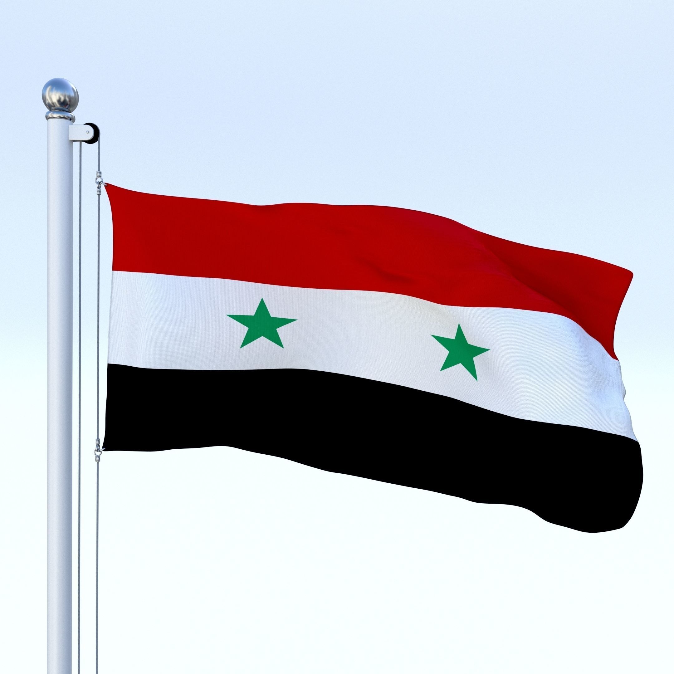 3D model Animated Syria Flag VR / AR / low-poly animated | CGTrader