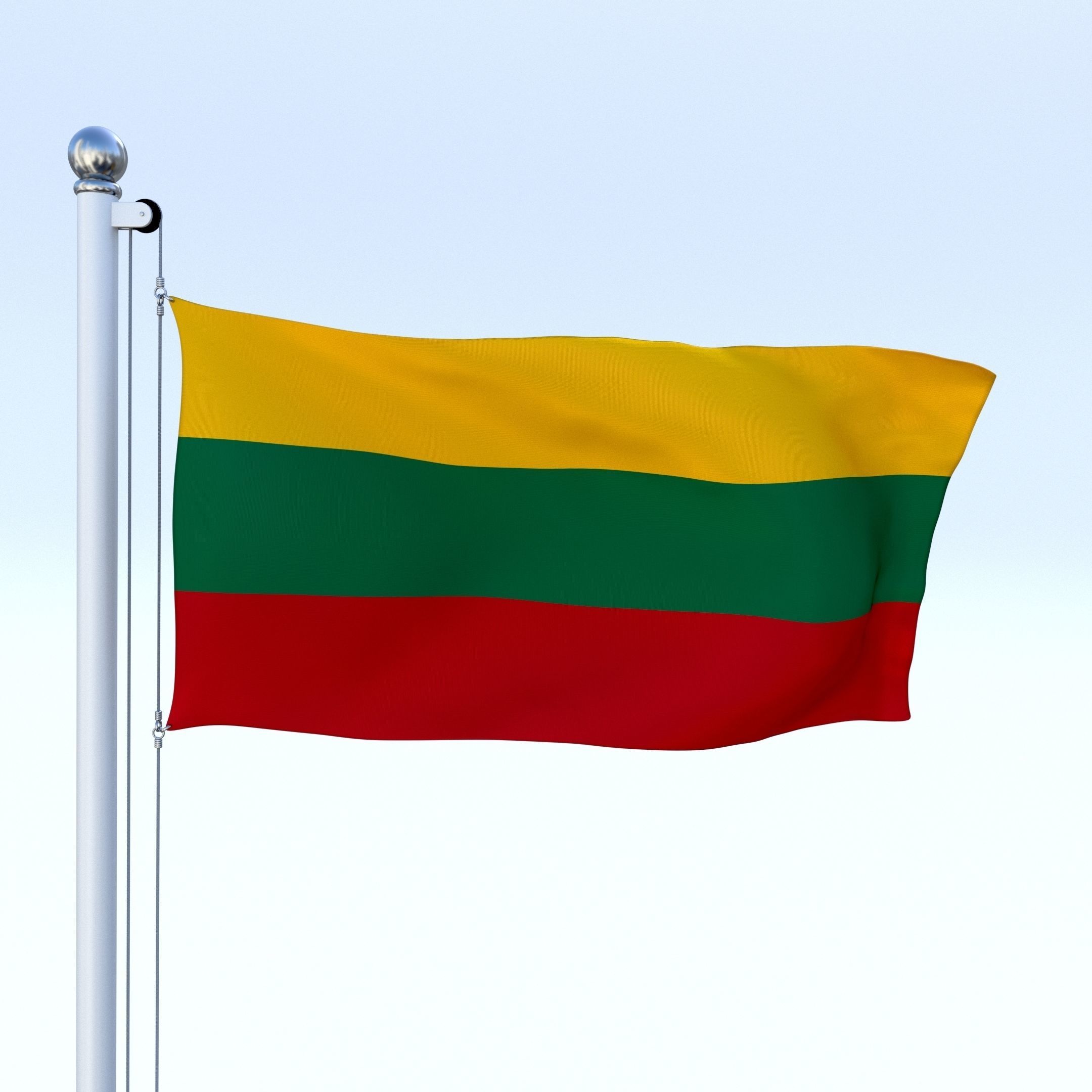 3D model Animated Lithuania Flag VR / AR / low-poly animated | CGTrader