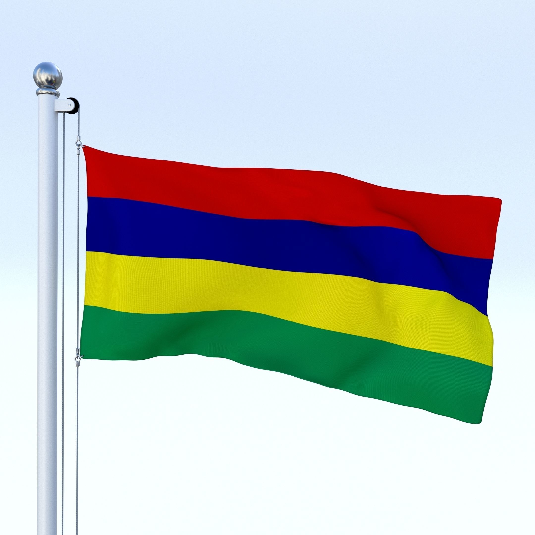 Animated Mauritius Flag 3D asset | CGTrader