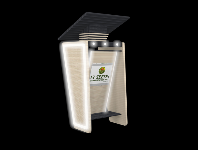 rostrum light box with sign 3D model | CGTrader