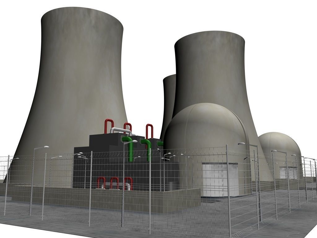 Nuclear power plant model 3D model | CGTrader