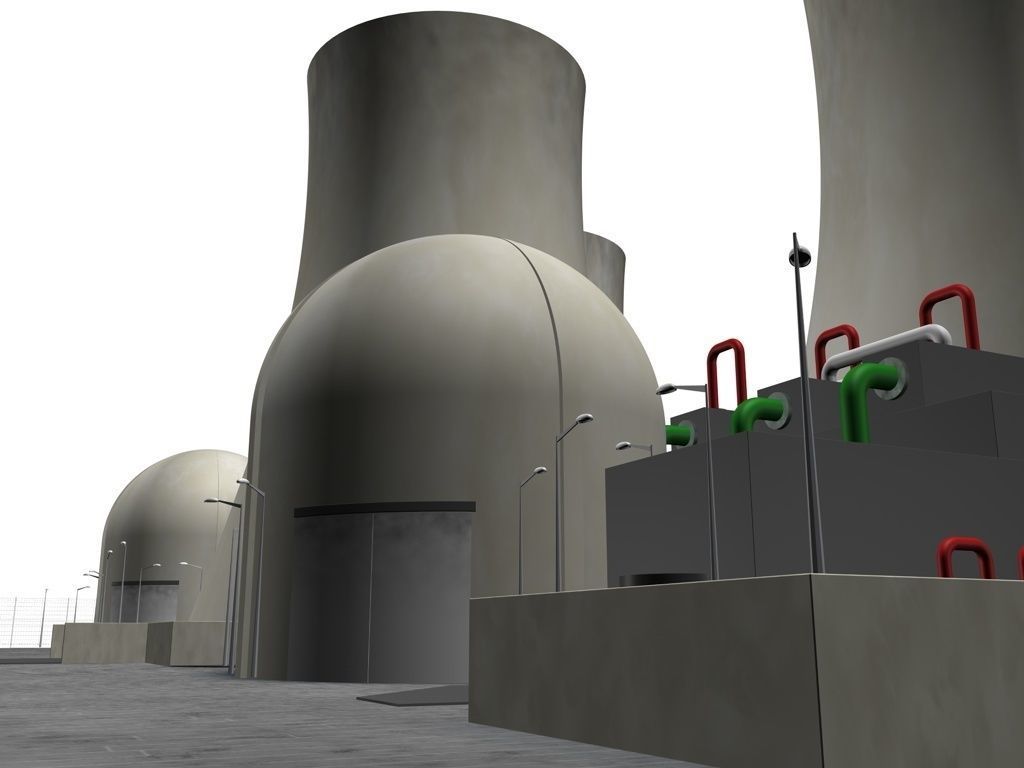 Nuclear power plant model 3D model | CGTrader
