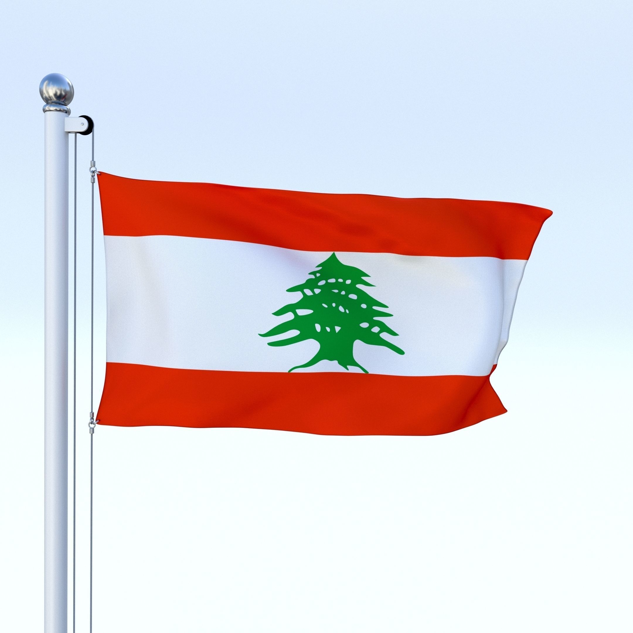 3D model Animated Lebanon Flag VR / AR / low-poly animated | CGTrader