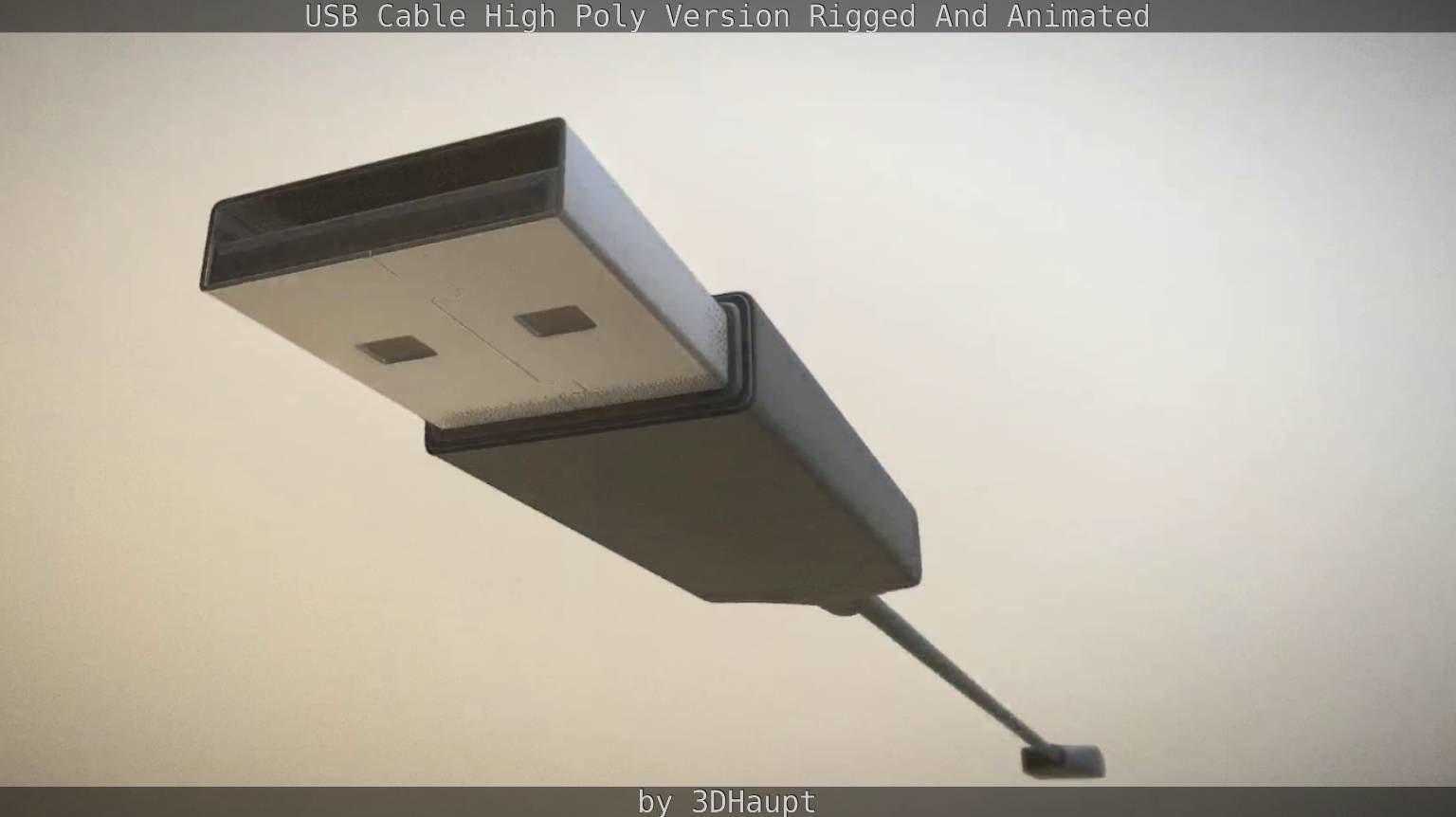 USB 3 Cable High Poly Version Rigged And Animated 3D model animated ...