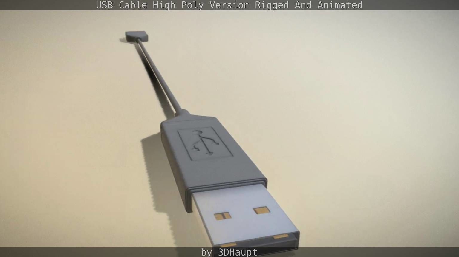 USB 3 Cable High Poly Version Rigged And Animated 3D model animated ...