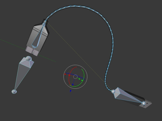 USB 3 Cable High Poly Version Rigged And Animated 3D model animated ...