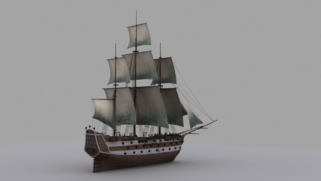 3D model Frigate sailing ship VR / AR / low-poly | CGTrader