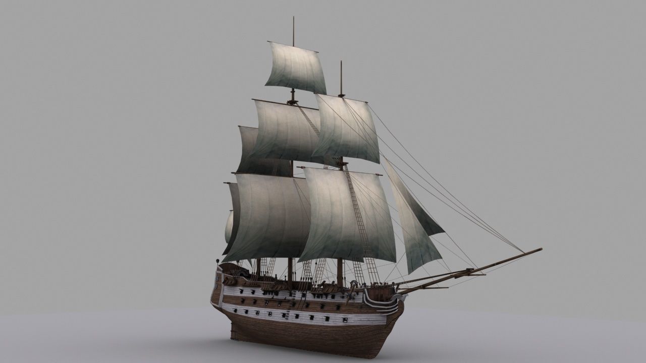 3D model Frigate VR / AR / low-poly | CGTrader