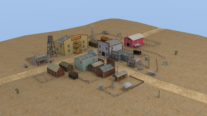 Western town free VR / AR / low-poly 3D model | CGTrader