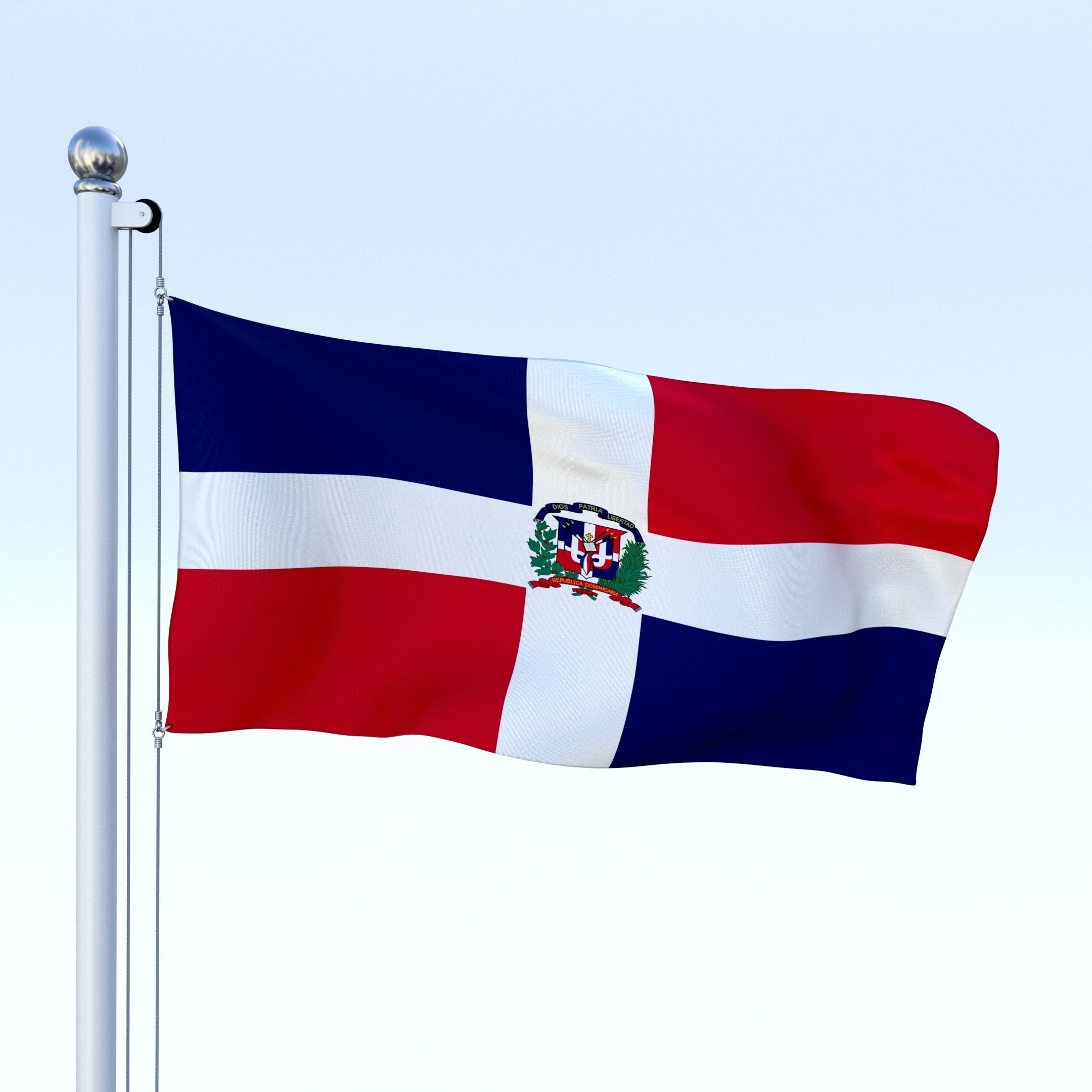 3D model Animated Dominican Republic Flag VR / AR / low-poly animated ...