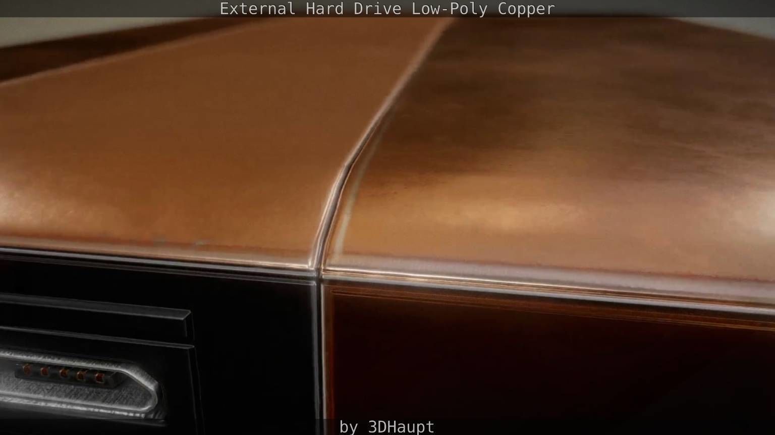 3D model External Hard Drive Low Poly Copper Version - Gameready - PBR ...