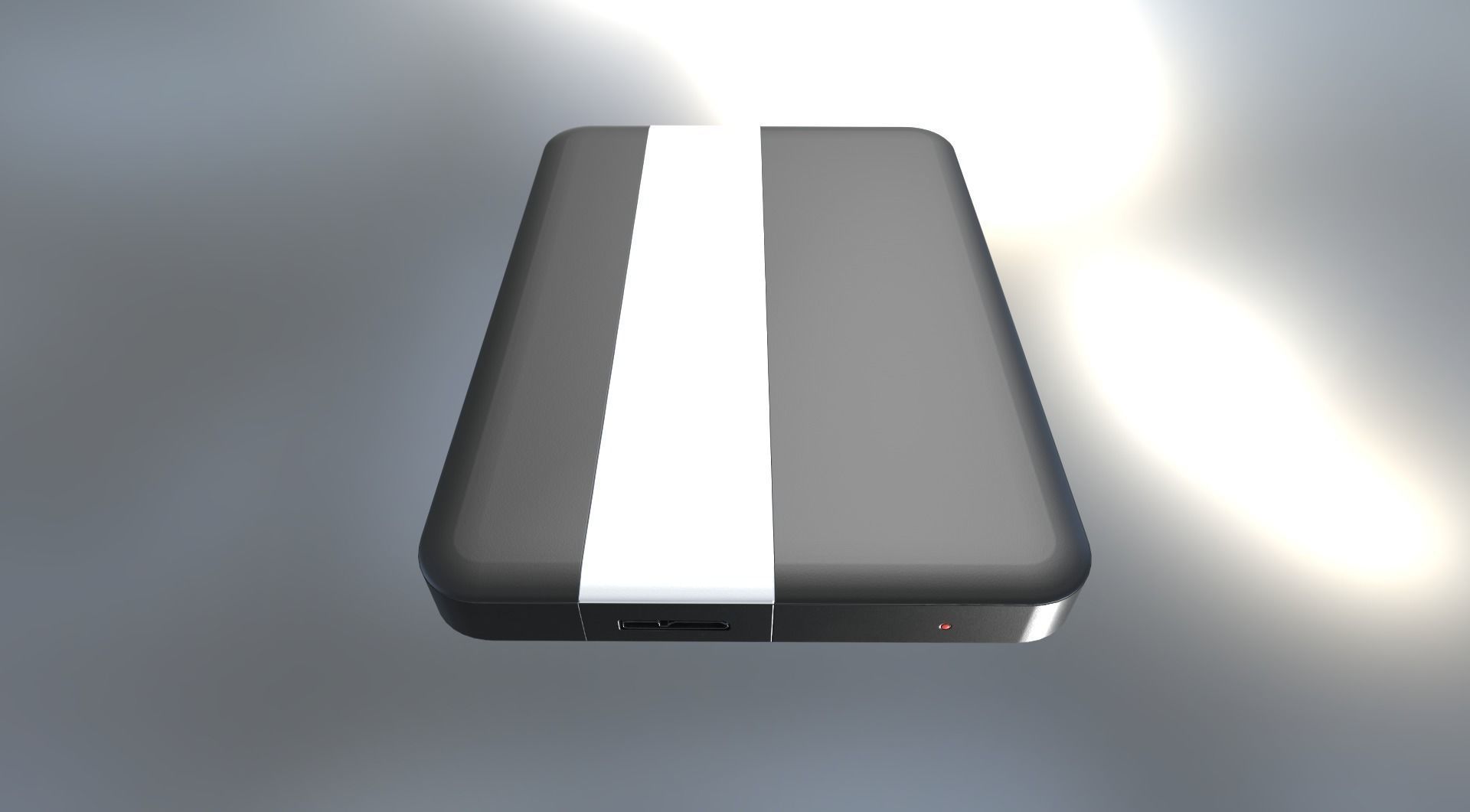 3D model External HDD With USB Cable Rigged Plastic Version VR / AR ...