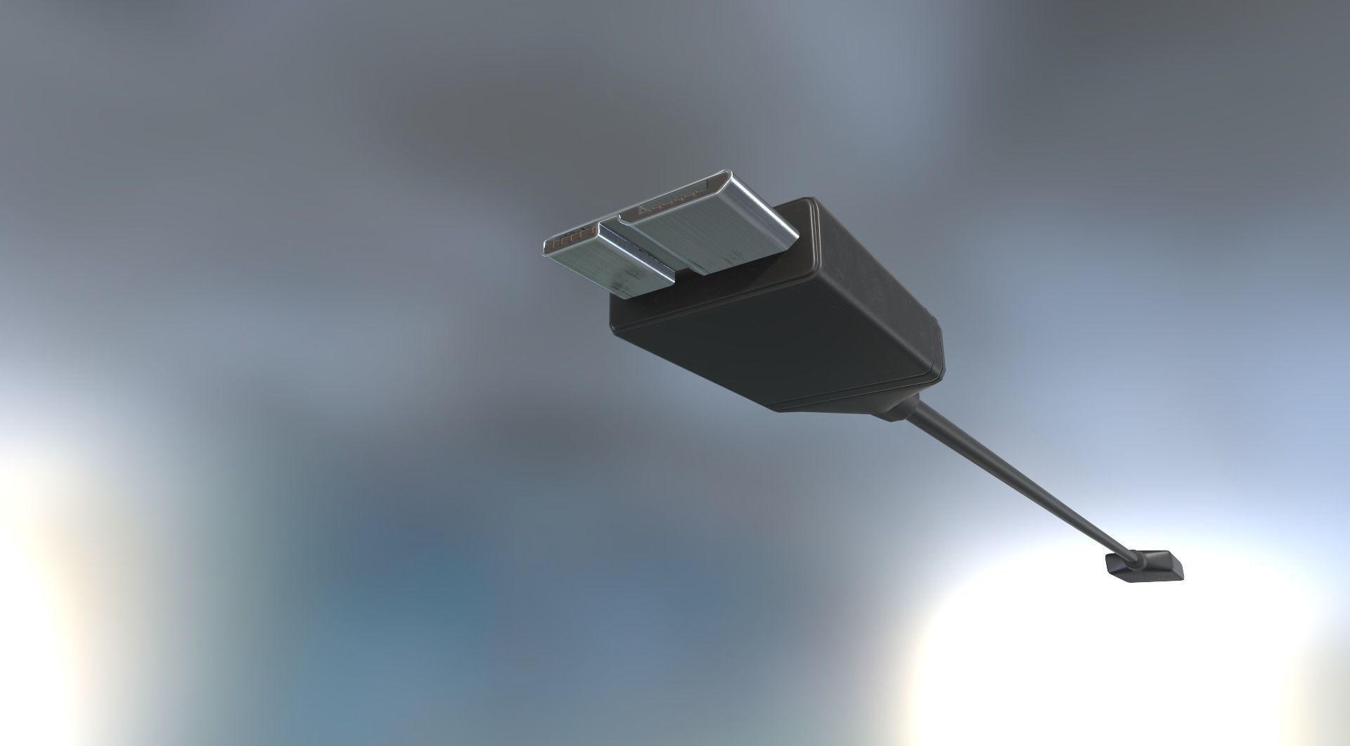 3D model External HDD With USB Cable Rigged Gold Version VR / AR / low ...