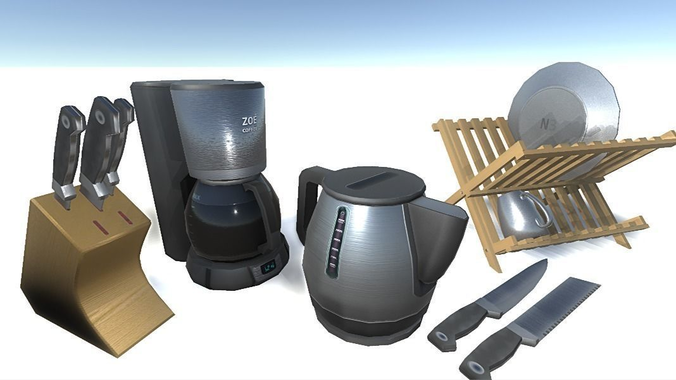 3D model Kitchen Items Set VR / AR / low-poly | CGTrader
