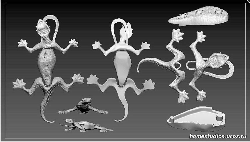 Movable Pendant Lizard with GEMs 3D model 3D printable | CGTrader
