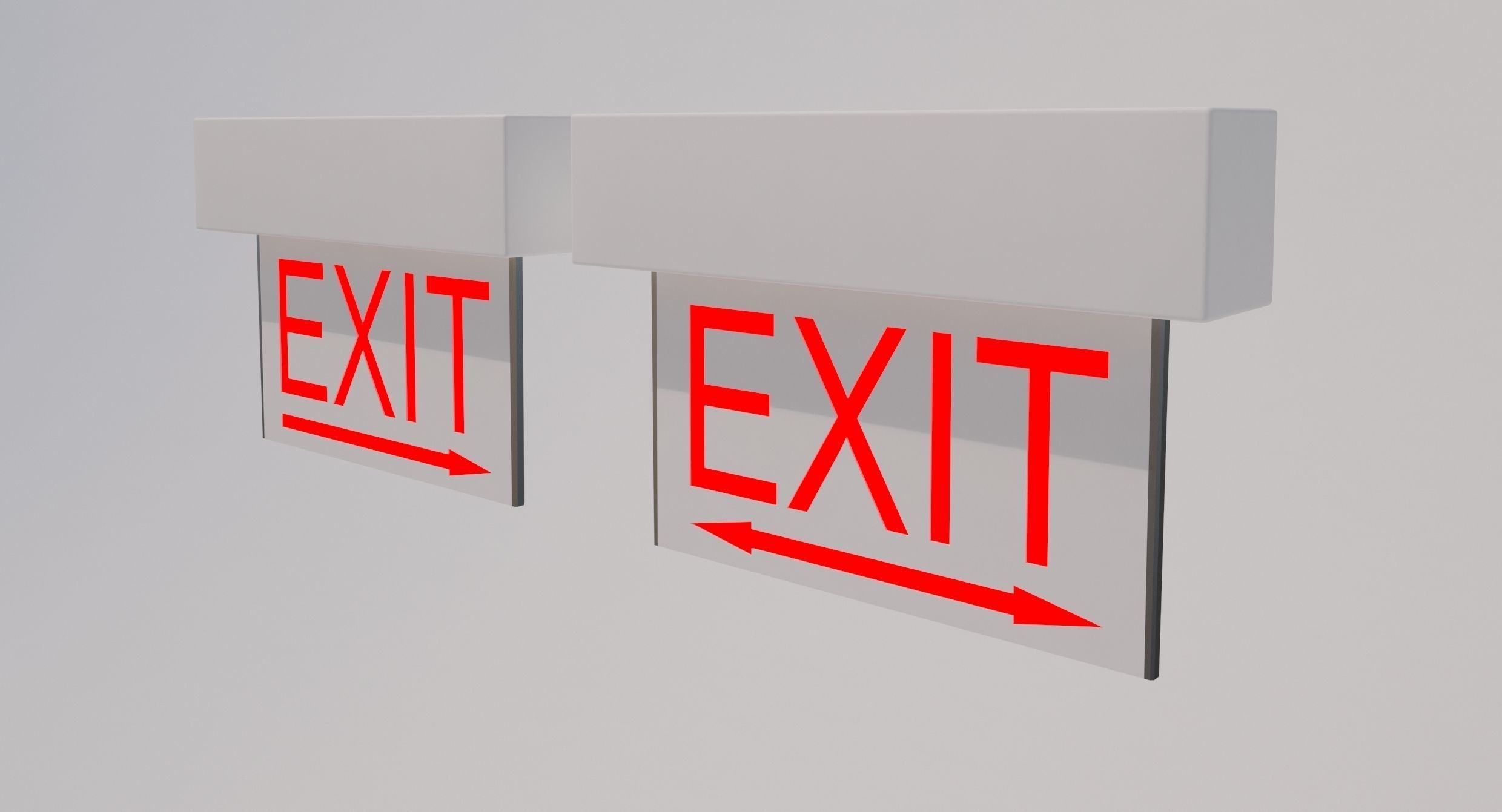 Exit Signs-001 3D Model MAX OBJ 3DS FBX DWG MTL | CGTrader.com