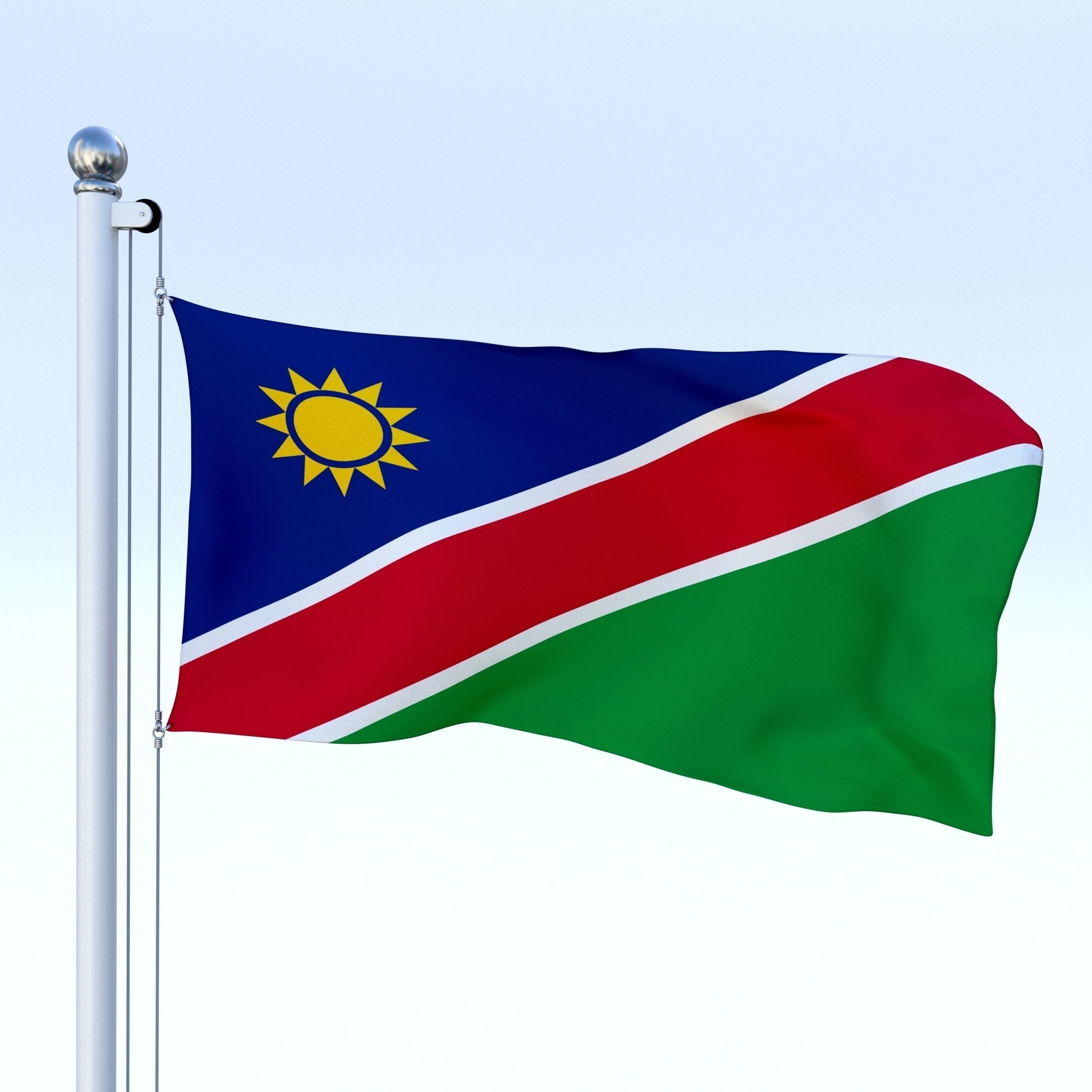 3D model Animated Namibia Flag VR / AR / low-poly animated | CGTrader