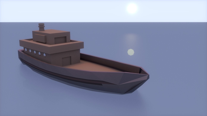 Low-Poly Ship boat free VR / AR / low-poly 3D model | CGTrader
