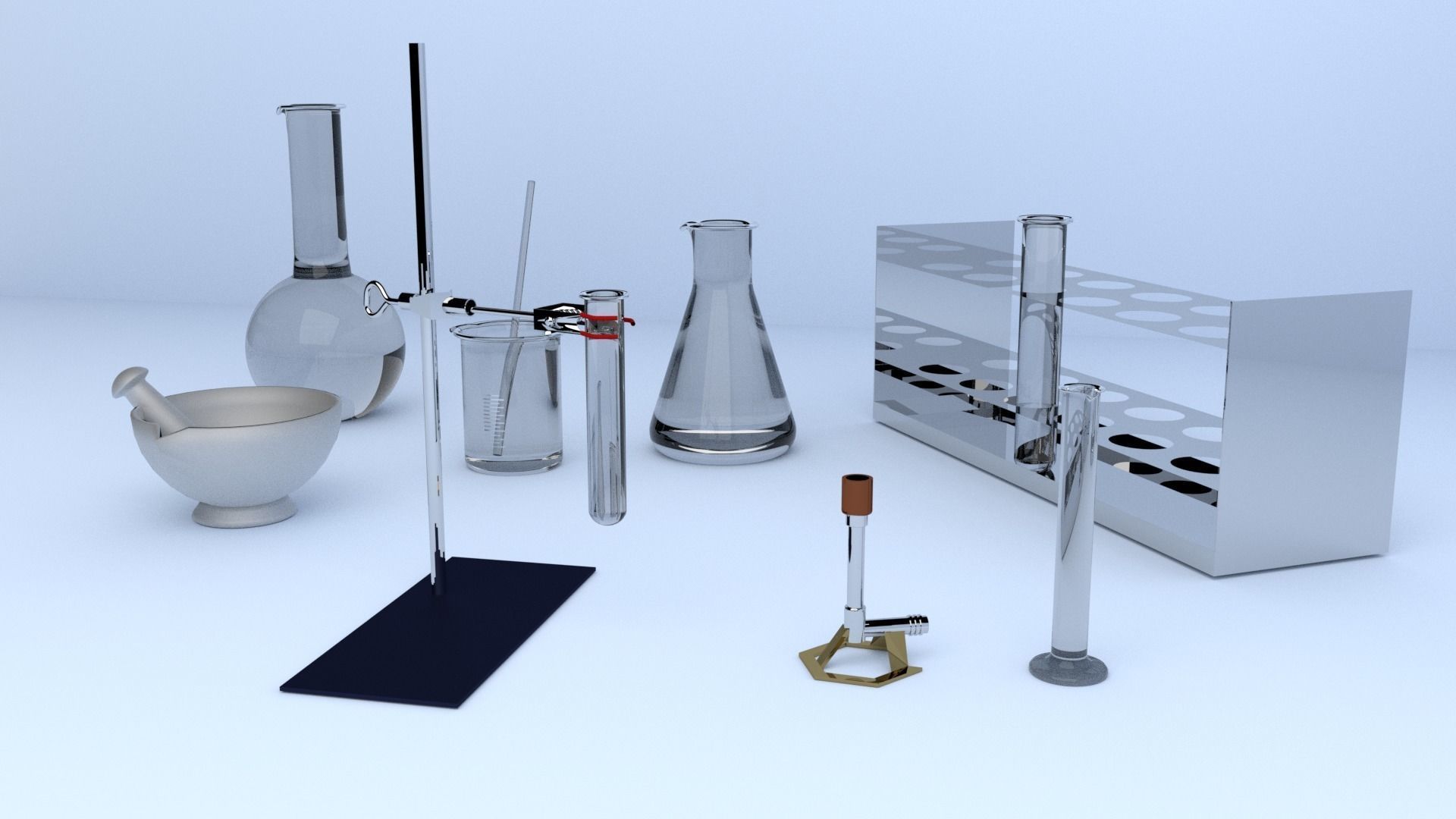 CHEMISTRY AND LAB SET 3D model | CGTrader