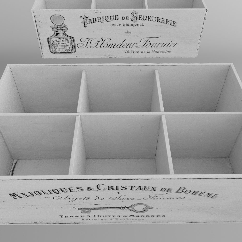 7 white decor boxes shabby chic 3D model | CGTrader