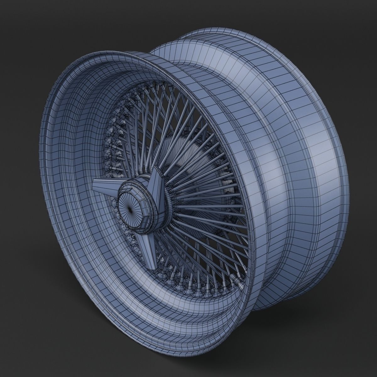 100 Spoke Wire Wheel Rim 3D model | CGTrader