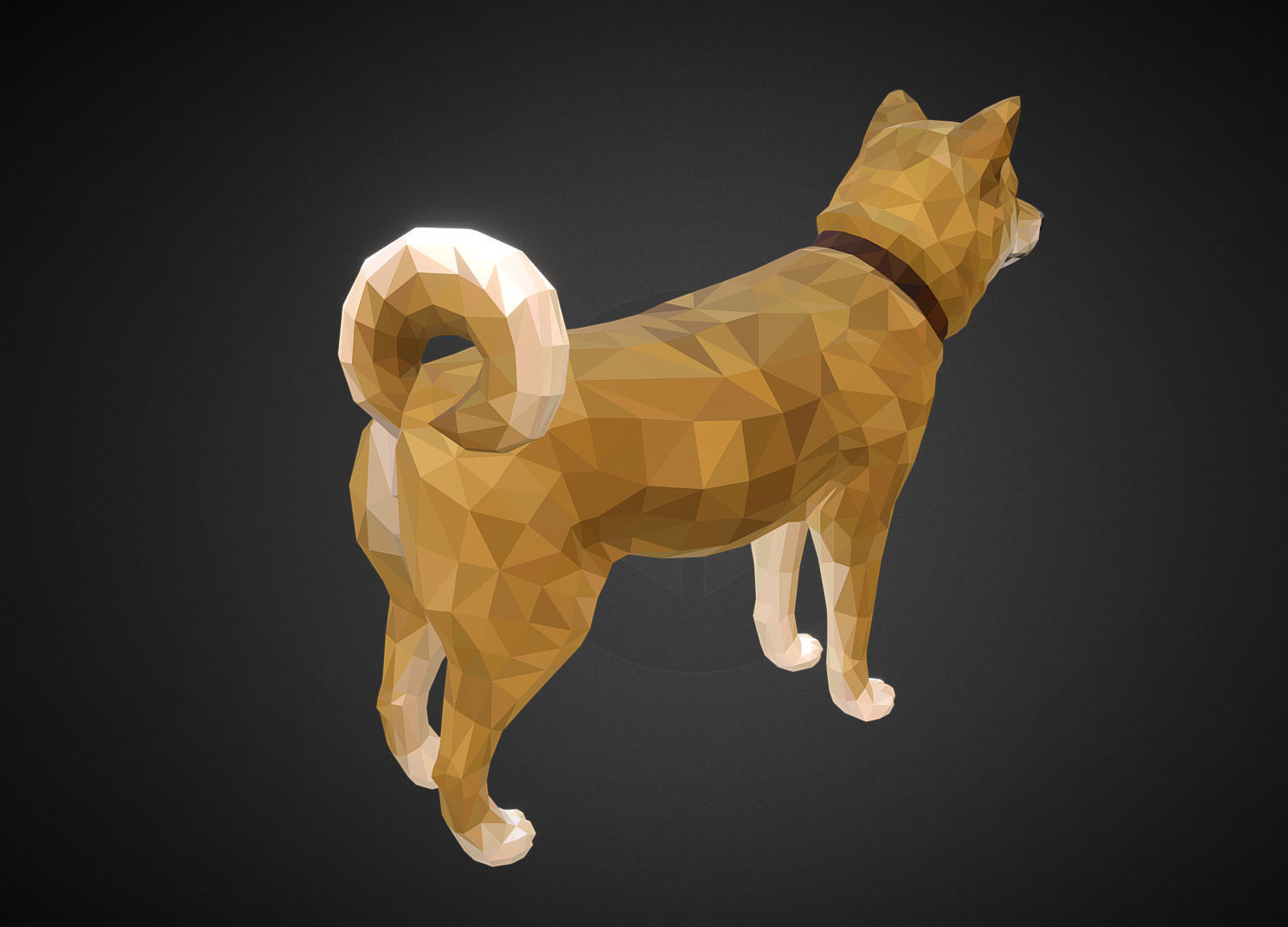 3D model Dog Yellow Low Polygon Art VR / AR / low-poly | CGTrader
