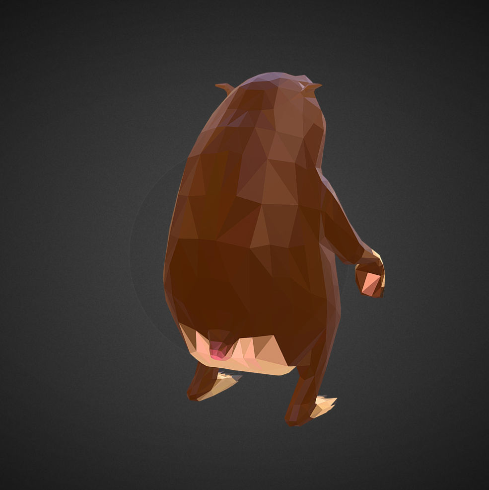 3D model Gopher Cartoon Low Polygon Art Farm Animal VR / AR / low-poly ...
