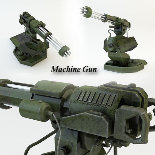 3D model Machine Gun 1 VR / AR / low-poly | CGTrader