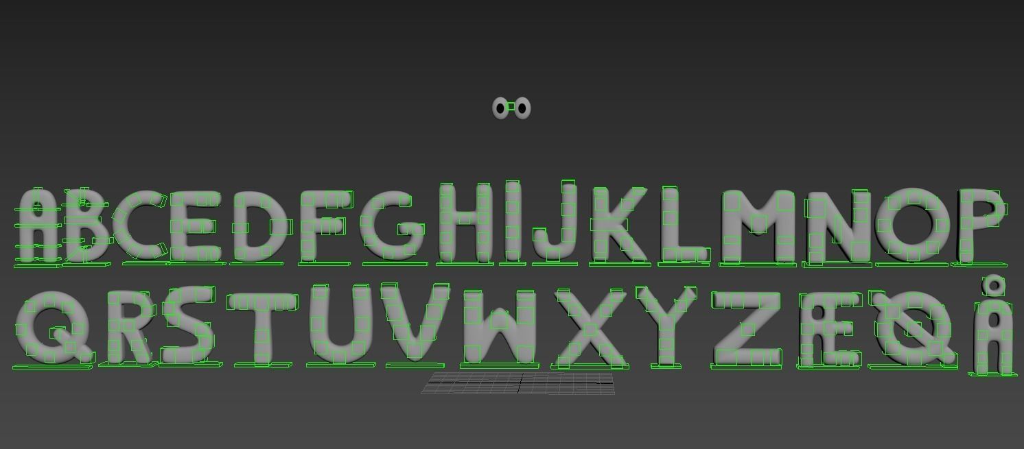 3D Cartoony Alphabet Rigged 3D model rigged | CGTrader