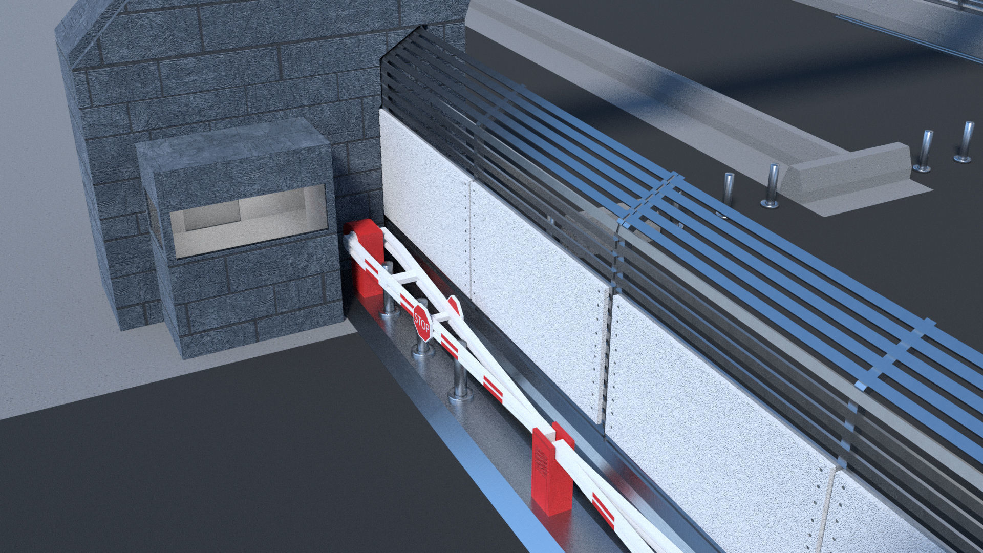 3D model Compound Fence - Modular VR / AR / low-poly | CGTrader