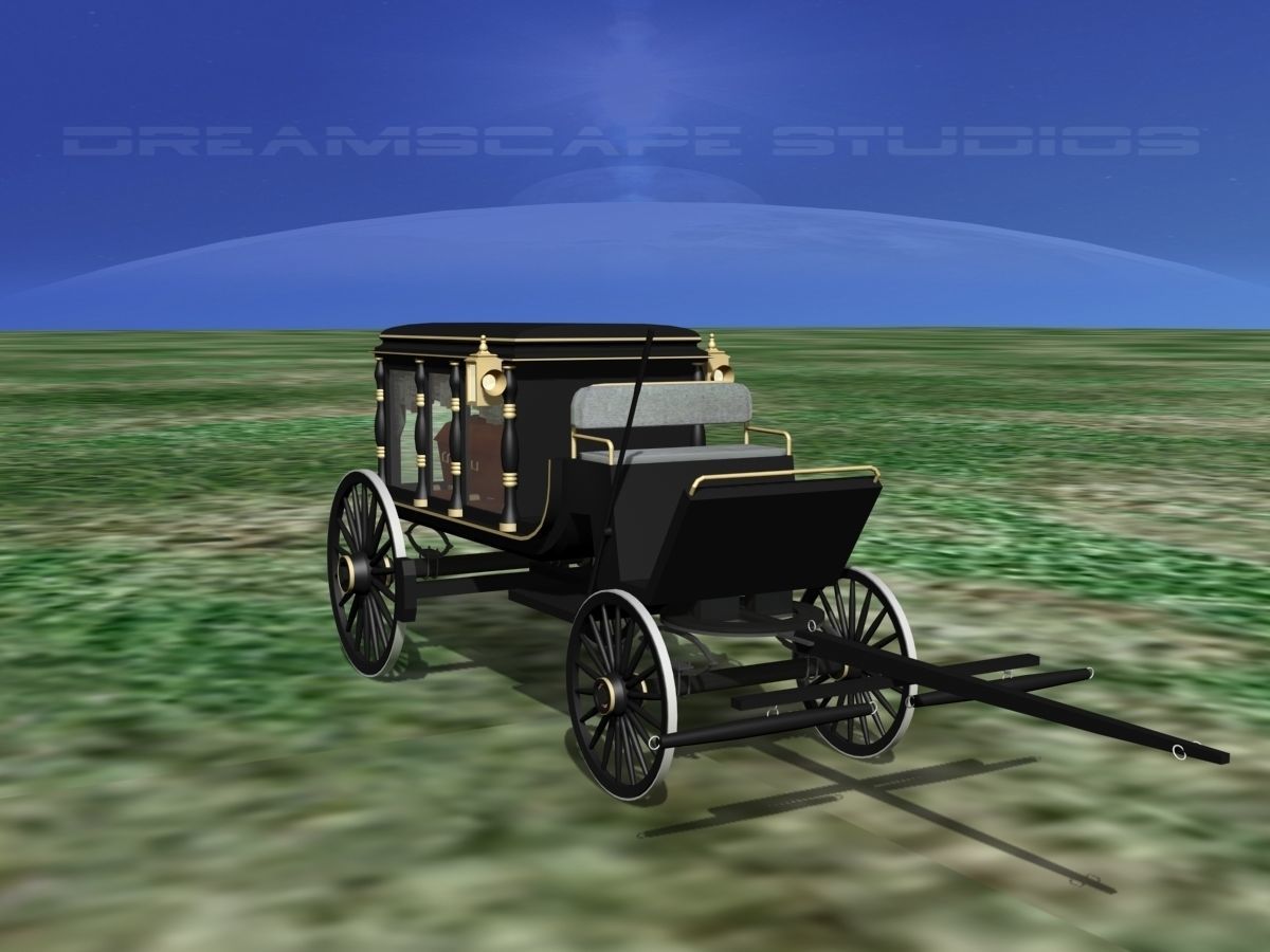 Horse Drawn Hearse 3D model rigged | CGTrader