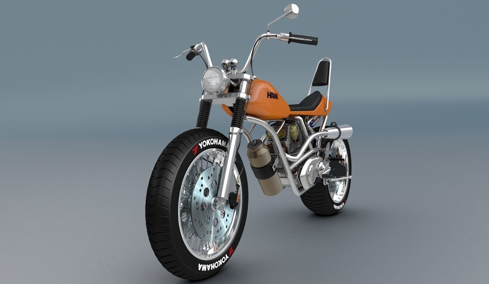 Chopper Hawk Concept Bike 3D model | CGTrader