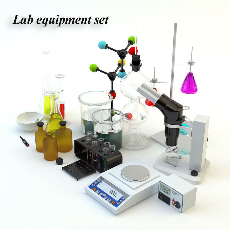 Lab equipment set 1 3D model | CGTrader