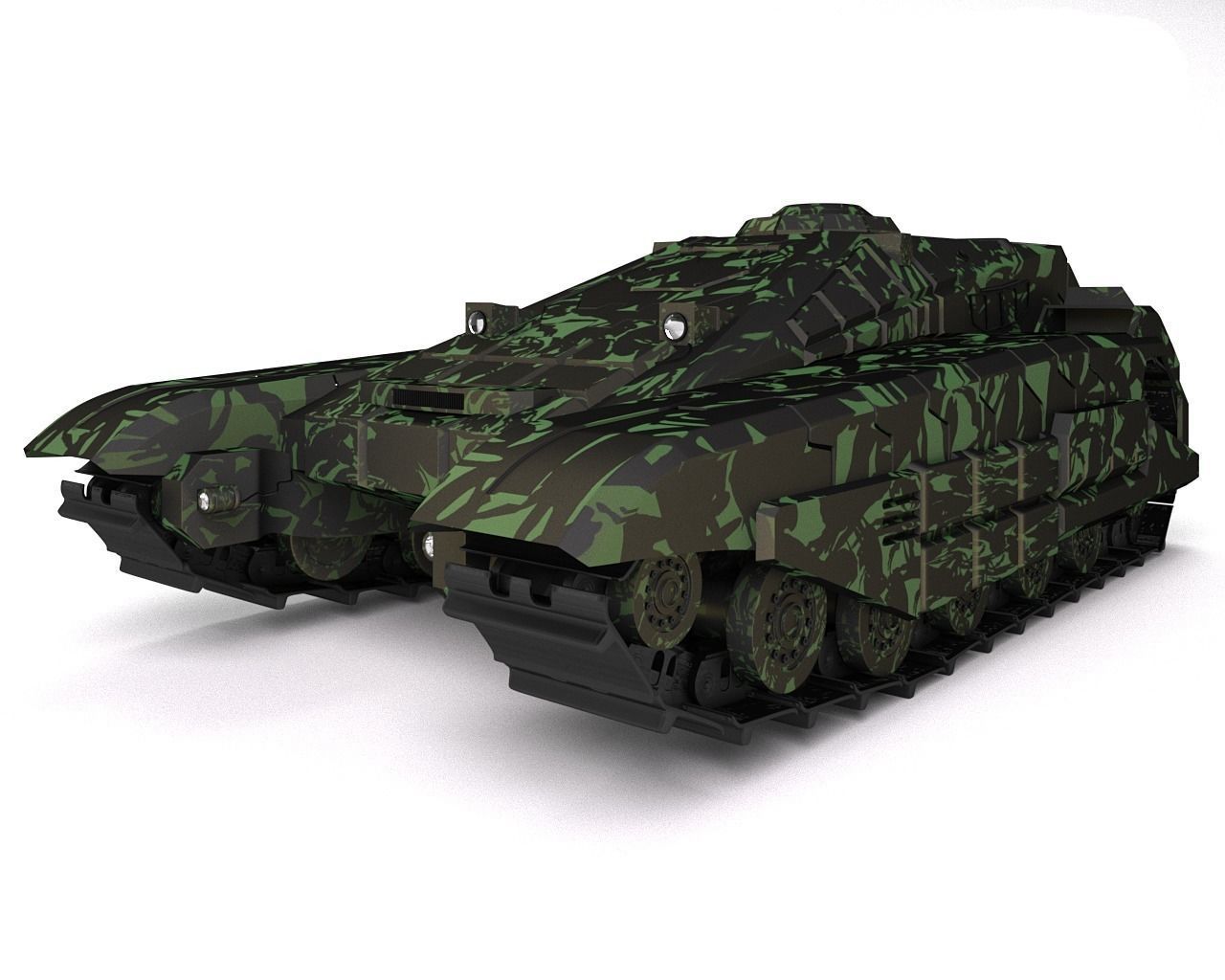 Futuristic fantastic tracked armored jeep 3D model | CGTrader