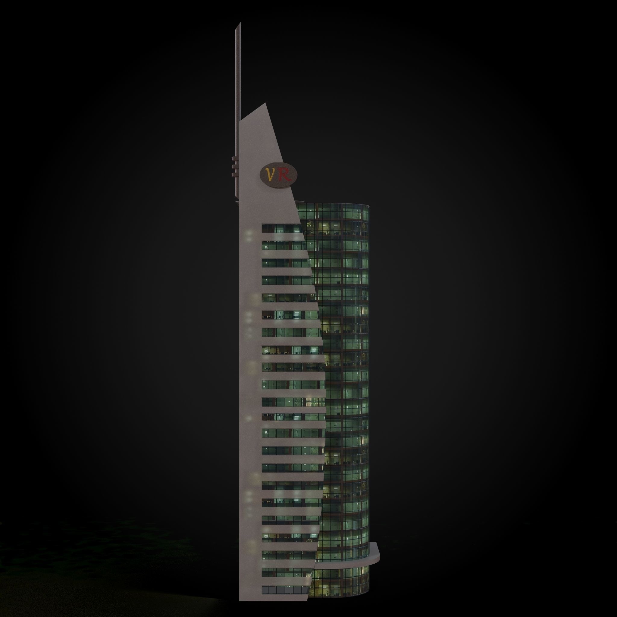 3D model Skyscraper tall building VR / AR / low-poly | CGTrader