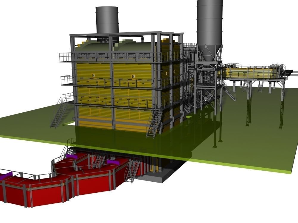 Glass melting furnace -a full working project 3D model | CGTrader