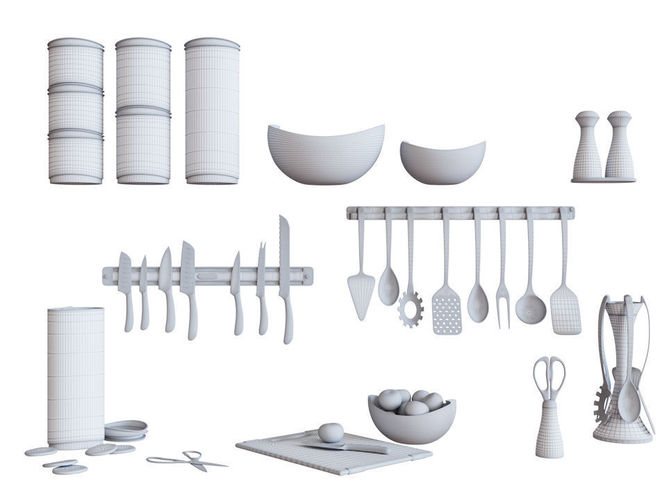 Kitchen Set 3D Model MAX OBJ FBX MTL | CGTrader.com