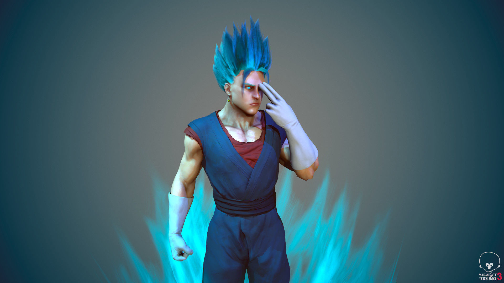 3D model Vegito son Goku 3d model PBR realistic VR / AR / low-poly ...