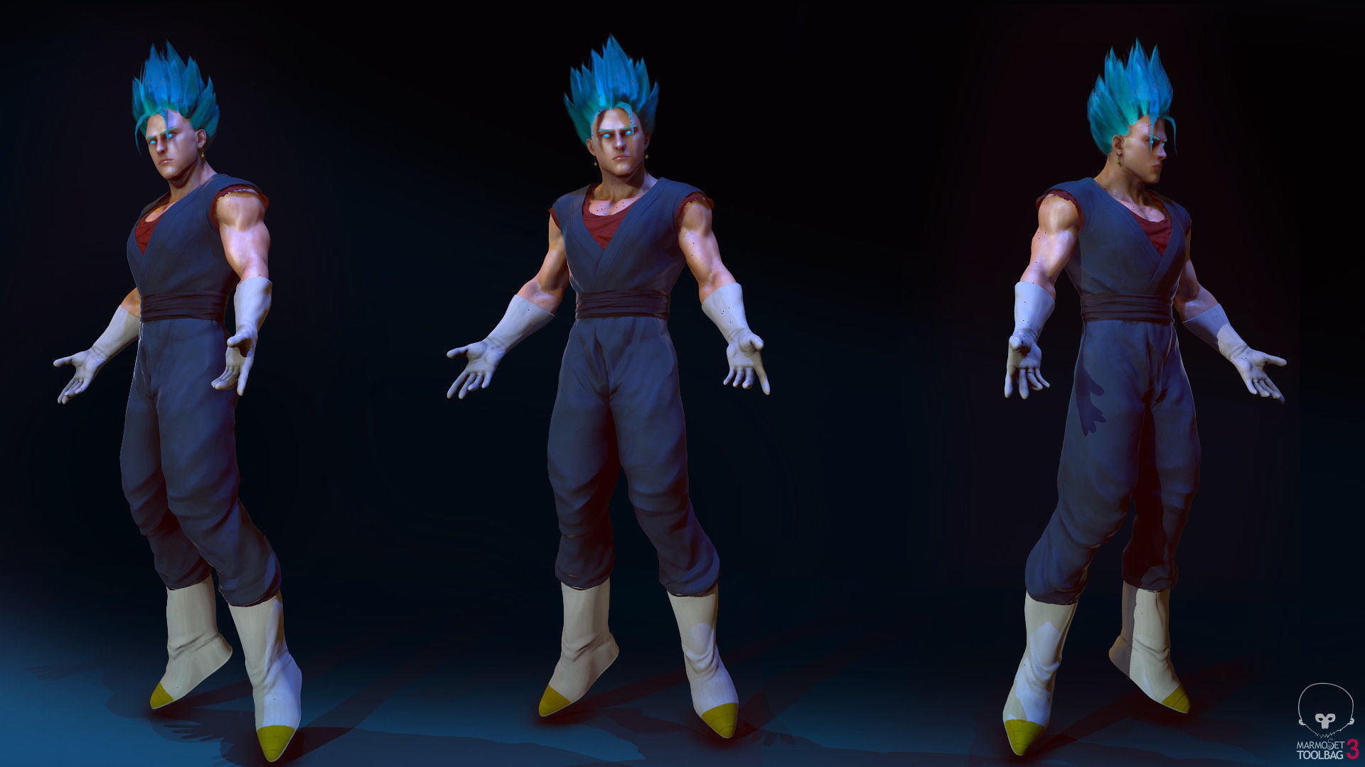3D model Vegito son Goku 3d model PBR realistic VR / AR / low-poly ...