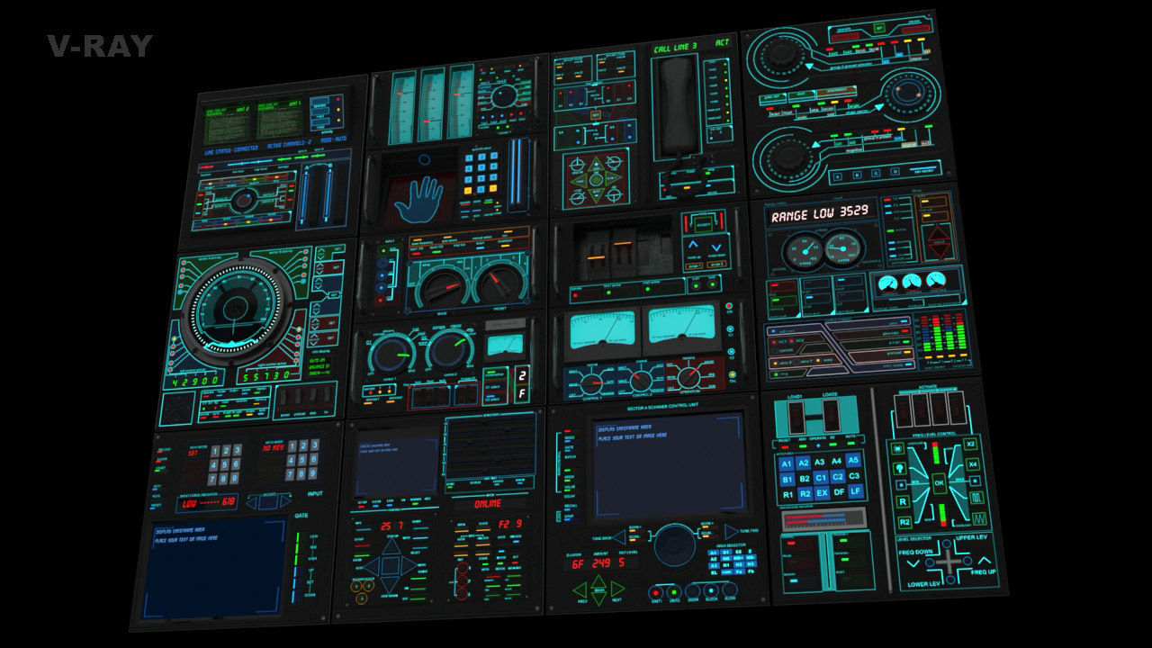3D model Control panels set VR / AR / low-poly | CGTrader
